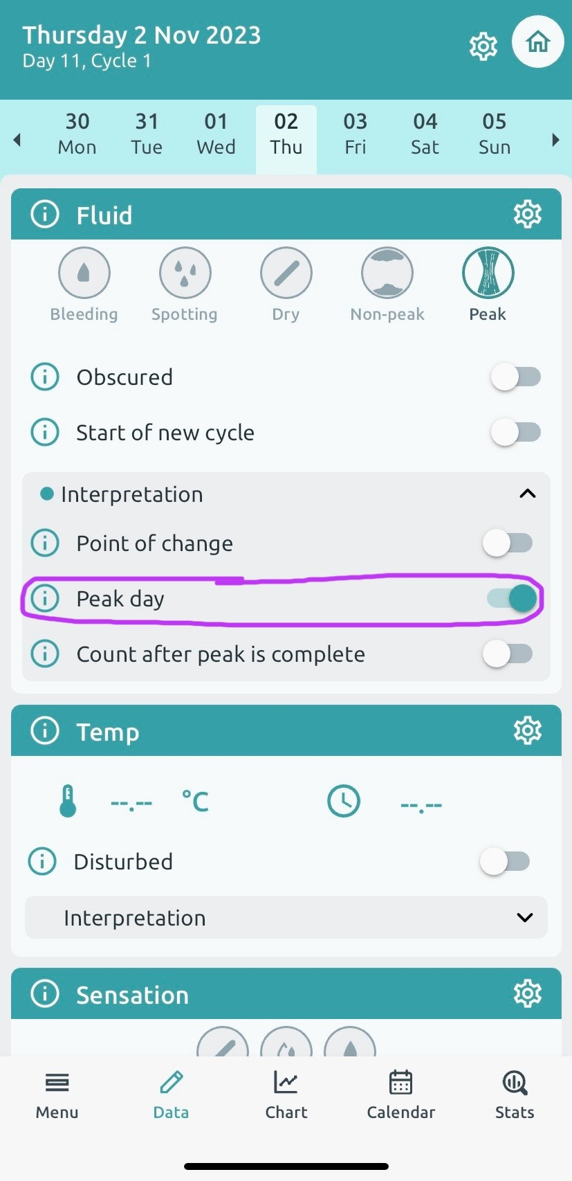 Marking your peak day – Read Your Body